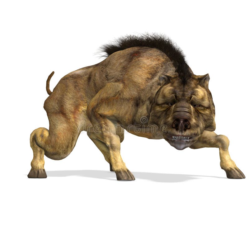 Dinosaur Daeodon Dinohyus stock illustration. Illustration of generated ...