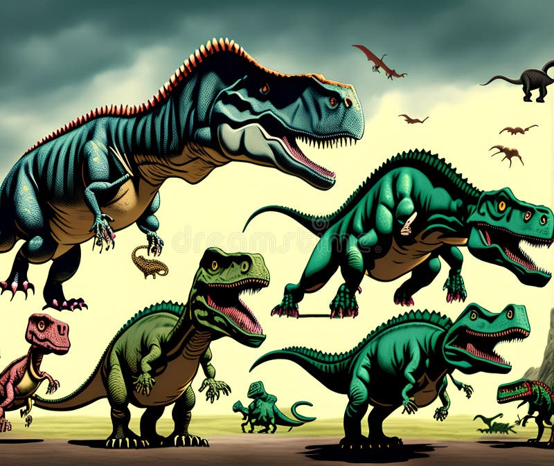 Dinosaur, Generative AI Illustration Stock Illustration - Illustration ...