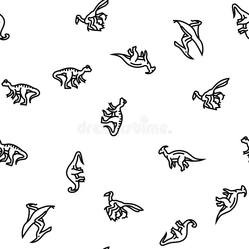 Dinosaur Dino Animal Cute Vector Seamless Pattern Stock Illustration ...