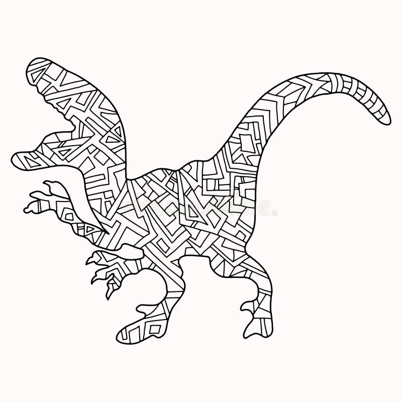 Dinosaur Drawn with Geometric Figures for Coloring, Vector Stock Vector ...