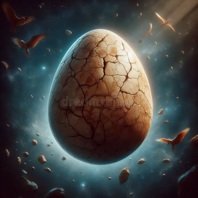 Dinosaur Egg a Realistic Image of a Dinosaur Egg with Cracks and Stock ...