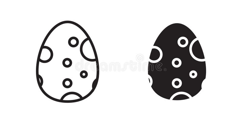 Dinosaur Egg Thin Line Vector Icon Set Stock Vector - Illustration of ...