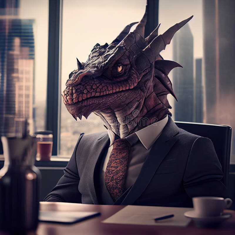 Dinosaur Executive. Illustration Stock Illustration - Illustration of ...