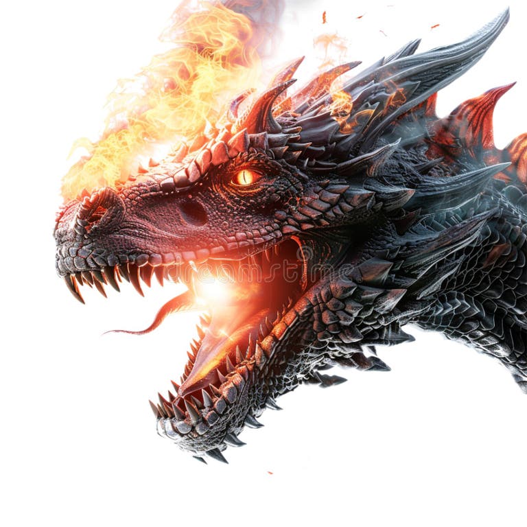 Dinosaur with Fire on Transparent Background - Ai Generated Stock ...