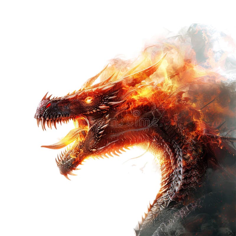 Dinosaur with Fire on Transparent Background - Ai Generated Stock ...