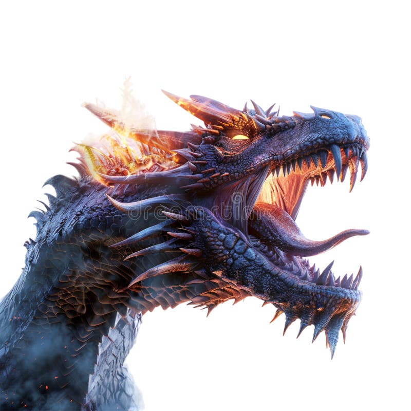 Dinosaur with Fire on Transparent Background - Ai Generated Stock ...