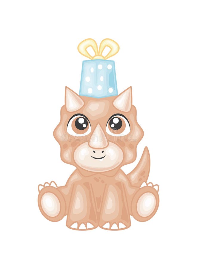Dinosaur and Gift Birthday Party Stock Vector - Illustration of dino ...