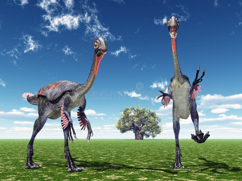 Dinosaur Gigantoraptor stock illustration. Illustration of ...