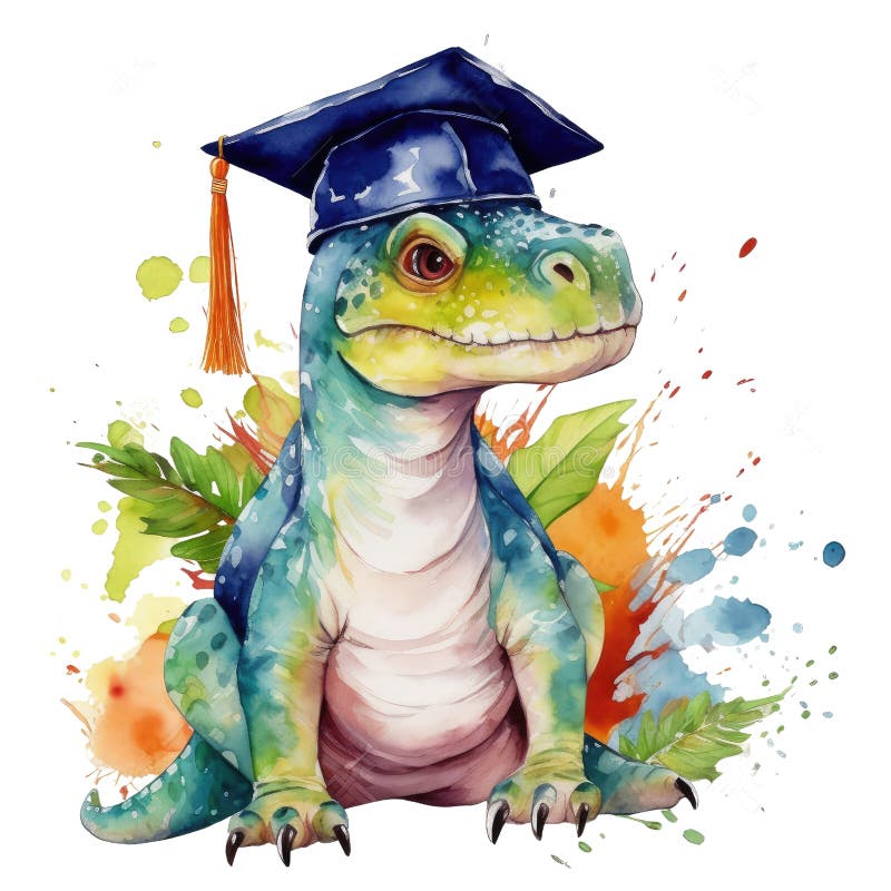 Dinosaur Graduate Student University School Watercolor Sublimation ...
