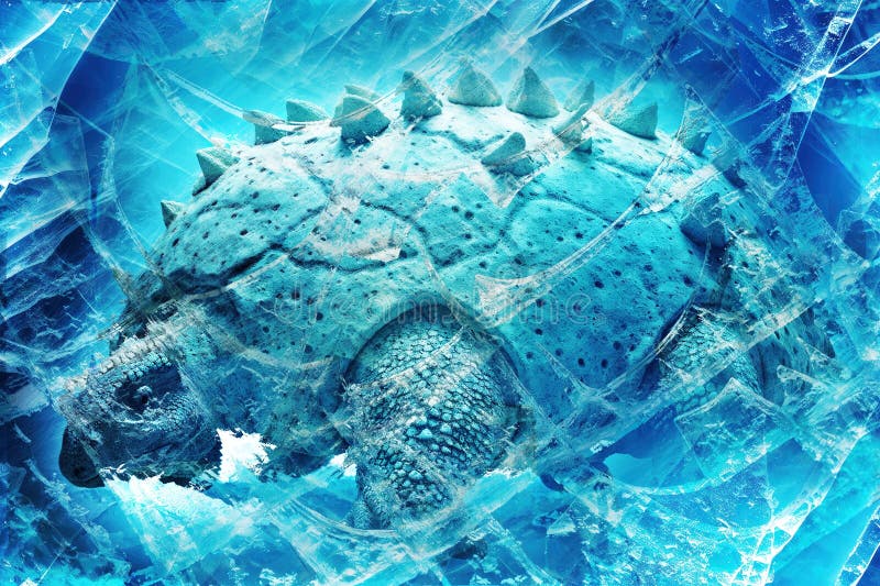 A dinosaur in the ice stock photo. Image of animal, nature - 313747248