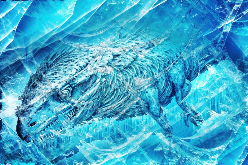A dinosaur in the ice stock image. Image of colorful - 313747277
