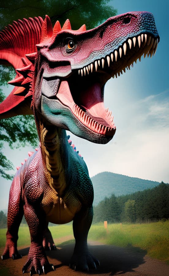 Dinosaur Illustration Artificial Intelligence Artwork Stock Illustration - Illustration of ...