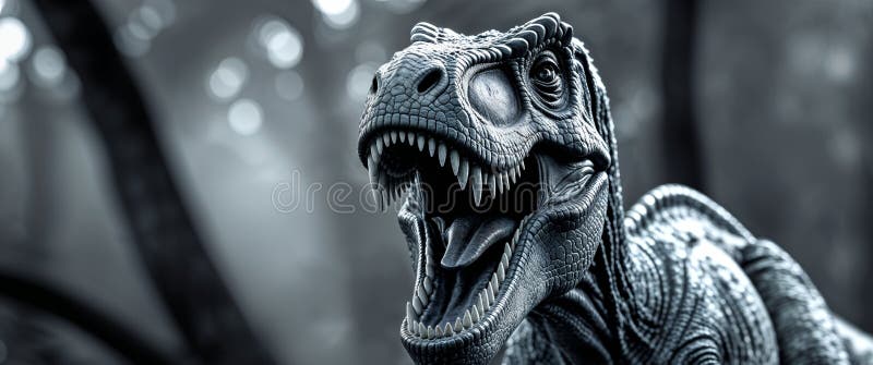 Dinosaur with Its Mouth Open and Teeth Showing Stock Image - Image of ...