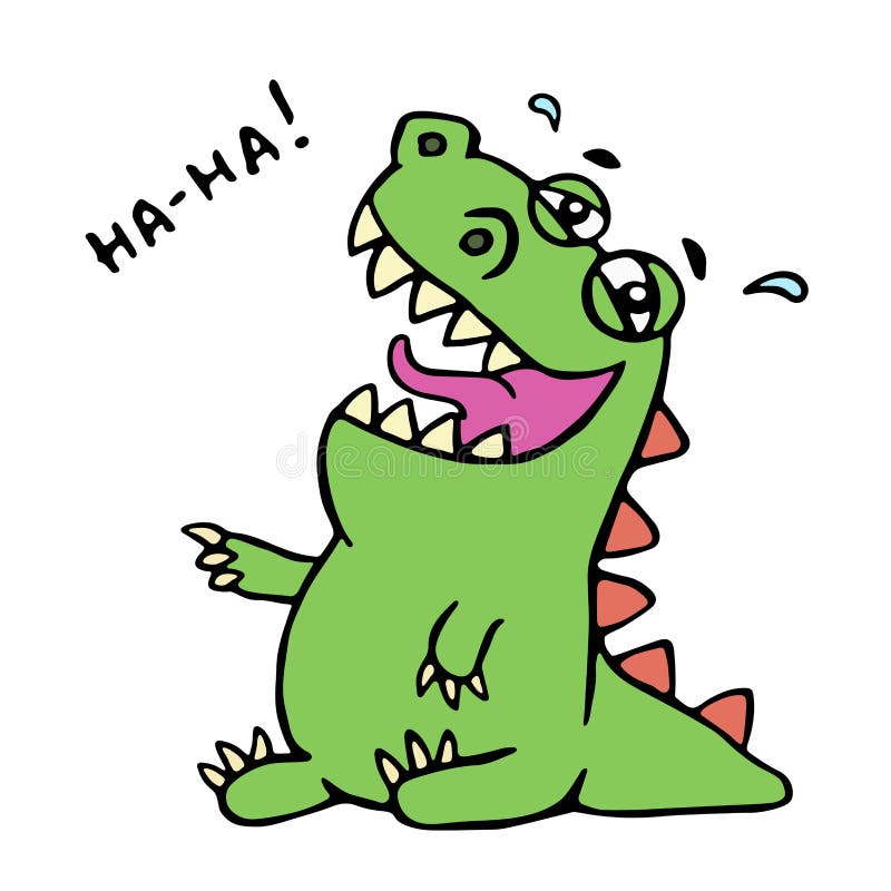 Dinosaur Laughs. Vector Illustration. Unbridled Joy Stock Vector ...