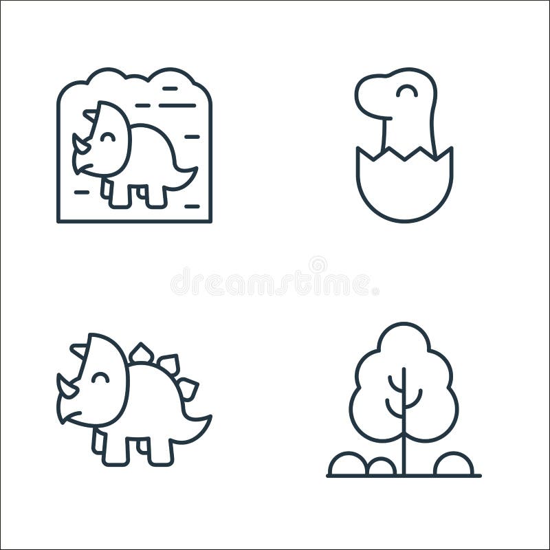 Dinosaur Line Art Set Stock Illustrations – 909 Dinosaur Line Art Set ...