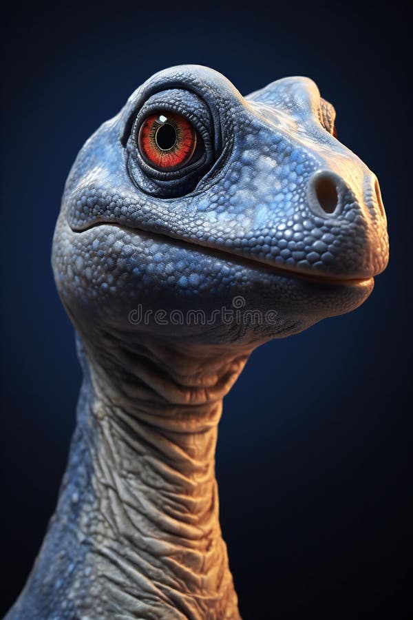 A Dinosaur Looking at the Camera on a Dark Background Stock ...
