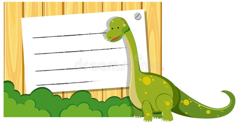 A Dinosaur on Note Template Stock Vector - Illustration of abstract ...