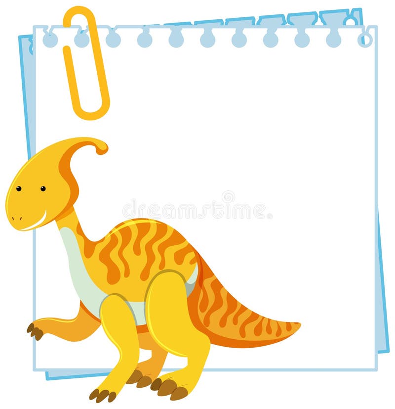 A Dinosaur on Note Template Stock Vector - Illustration of texture ...
