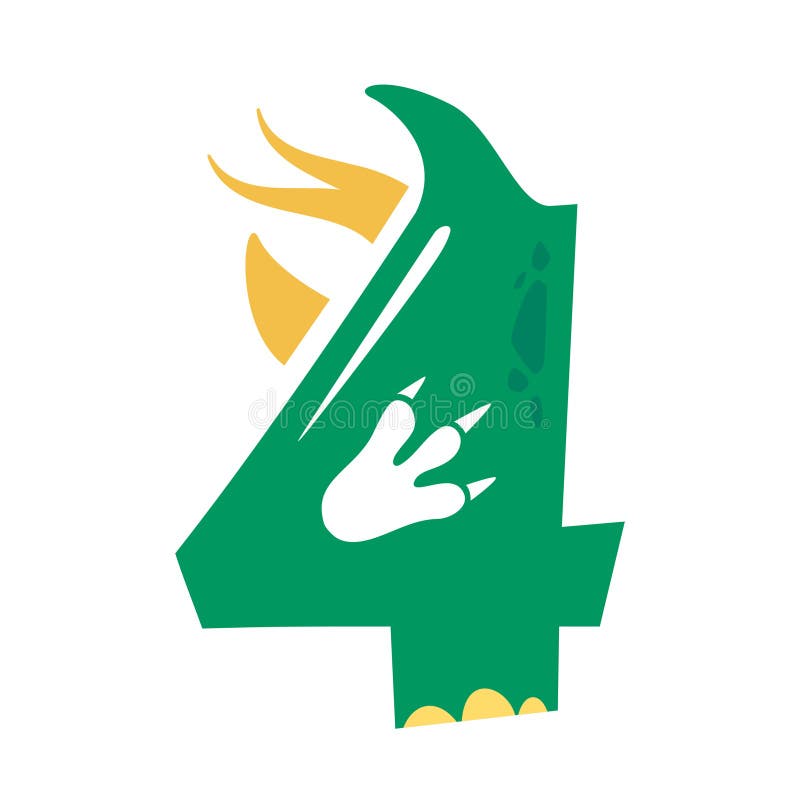 Dinosaur Number Design Birthday Party for Kids Stock Vector ...