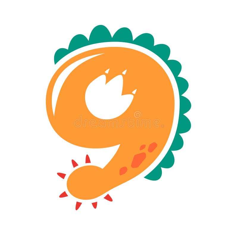 Dinosaur Number Design Birthday Party for Kids Stock Vector ...