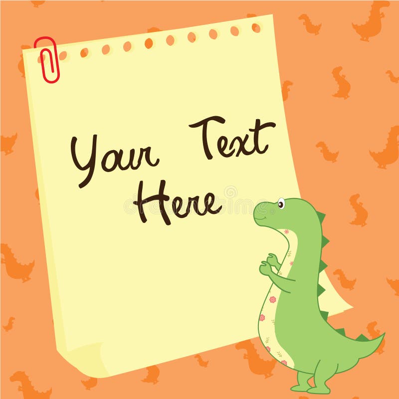 Dinosaur and Paper. Vector Illustration Decorative Design Stock Vector ...