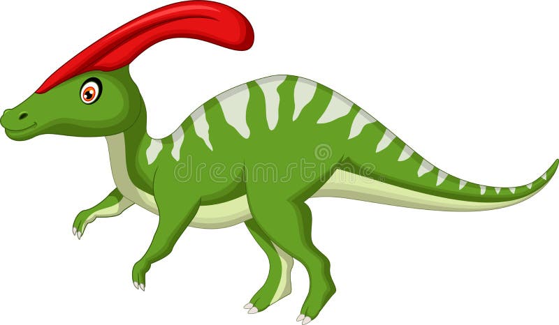 Dinosaur Parasaurolophus Cartoon Stock Illustration - Illustration of ...