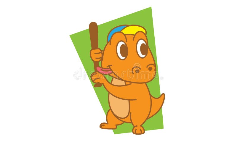 Dinosaur Playing Baseball stock vector. Illustration of fitness - 66812172