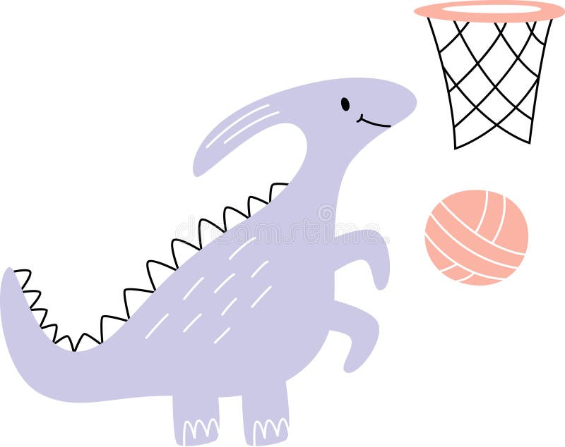 Dinosaur Playing Basketball Stock Vector - Illustration of player ...