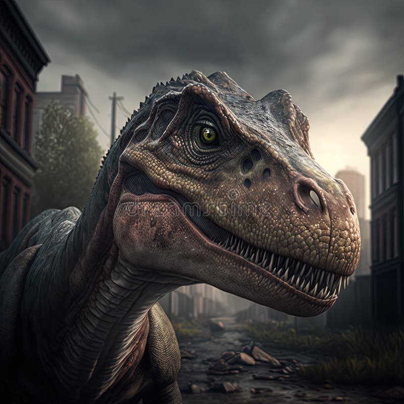 Dinosaur Portrait Created with Generative AI Technology Stock ...
