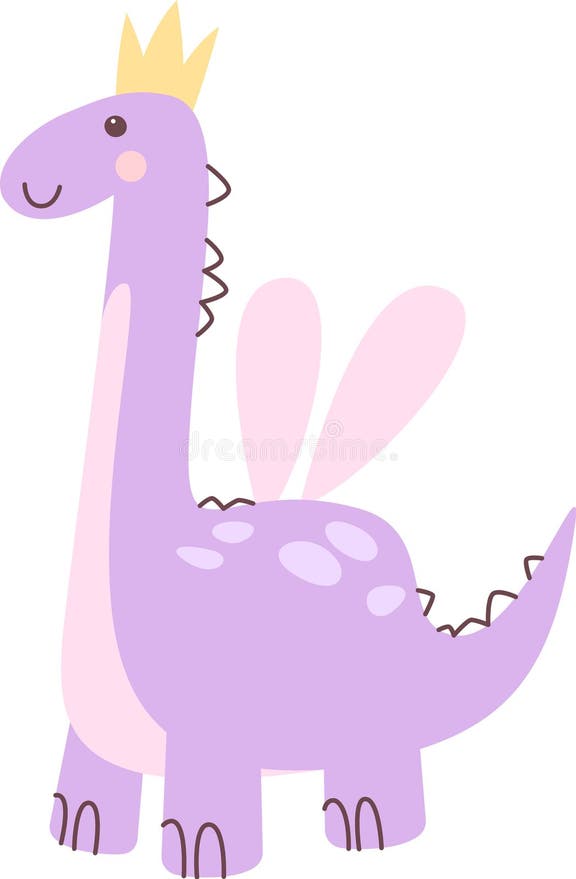 Dinosaur Princess with Wings Stock Vector - Illustration of fairy ...