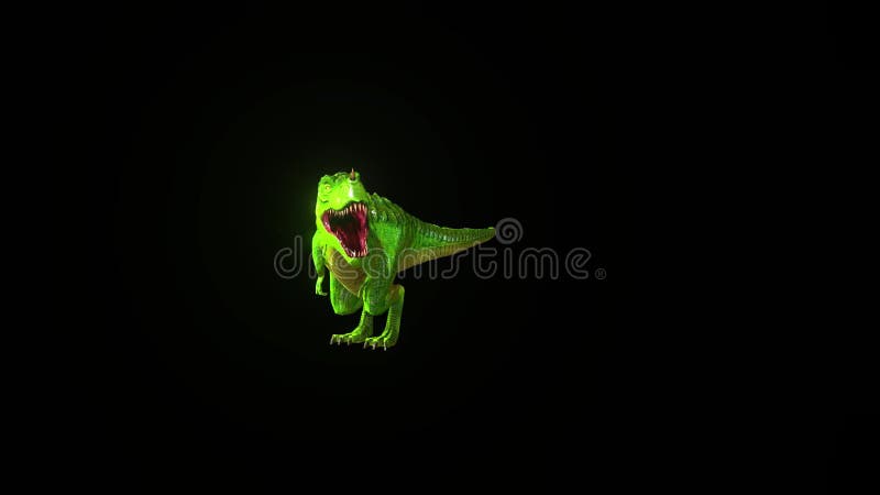 T-rex Dinosaur Roar Step Forward Green Screen Animation 3D Rendering ...