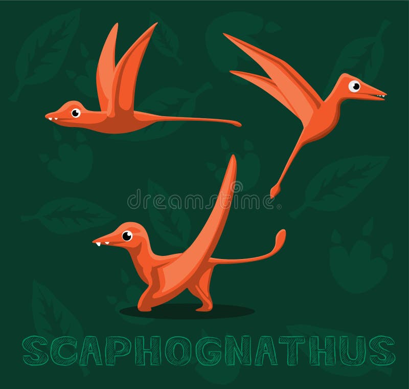 Dinosaur Scaphognathus Cartoon Vector Illustration Stock Vector ...
