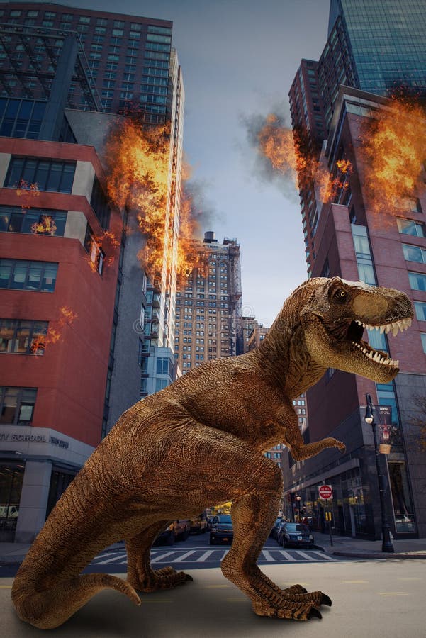 Dinosaur Destroy City Stock Illustrations – 80 Dinosaur Destroy City ...