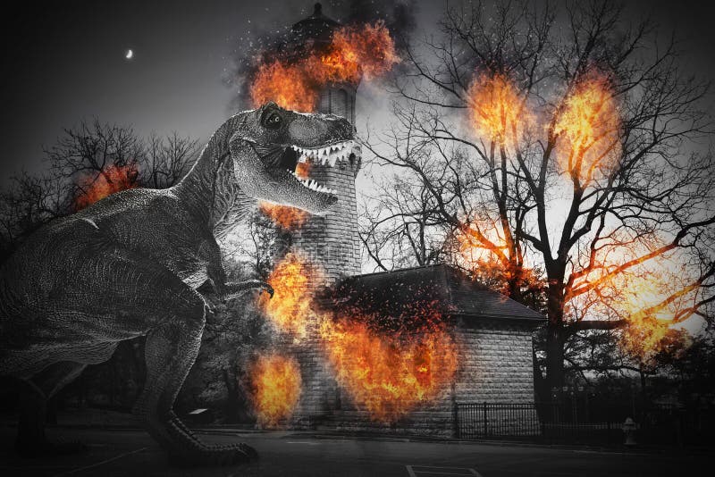 Dinosaur Destroy City Stock Illustrations – 79 Dinosaur Destroy City ...