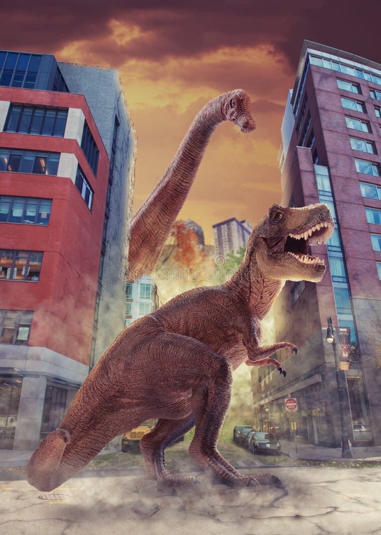 Dinosaur Destroy City Stock Illustrations – 79 Dinosaur Destroy City ...
