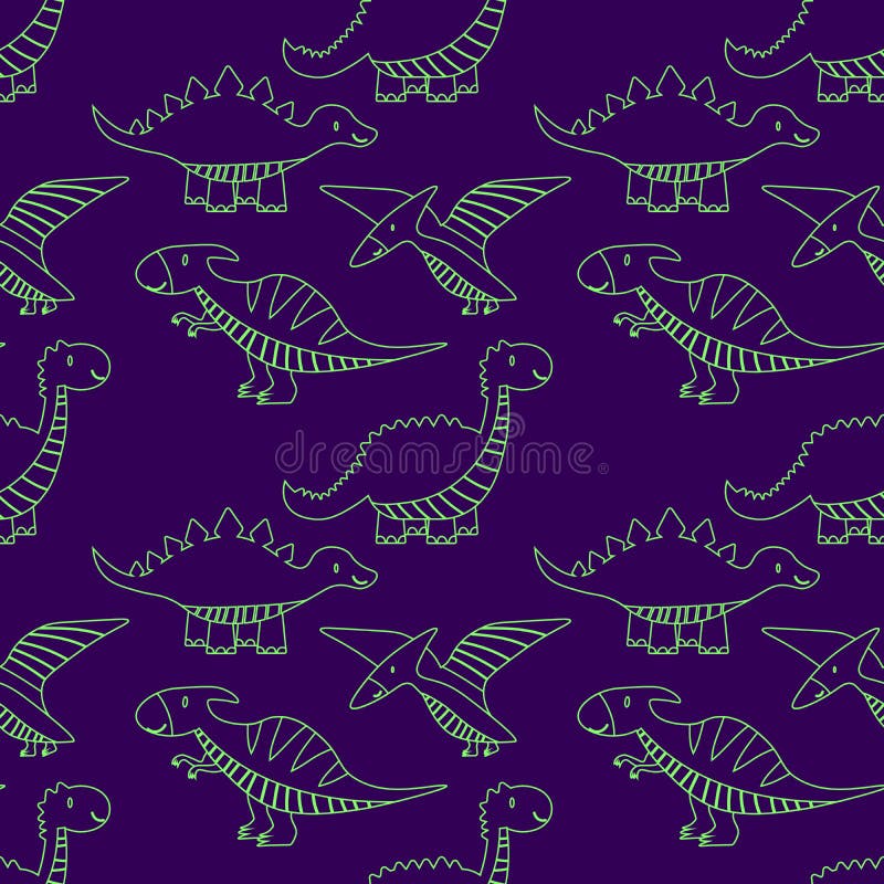Dinosaur Seamless Pattern Print Design. Vector Illustration Design for ...