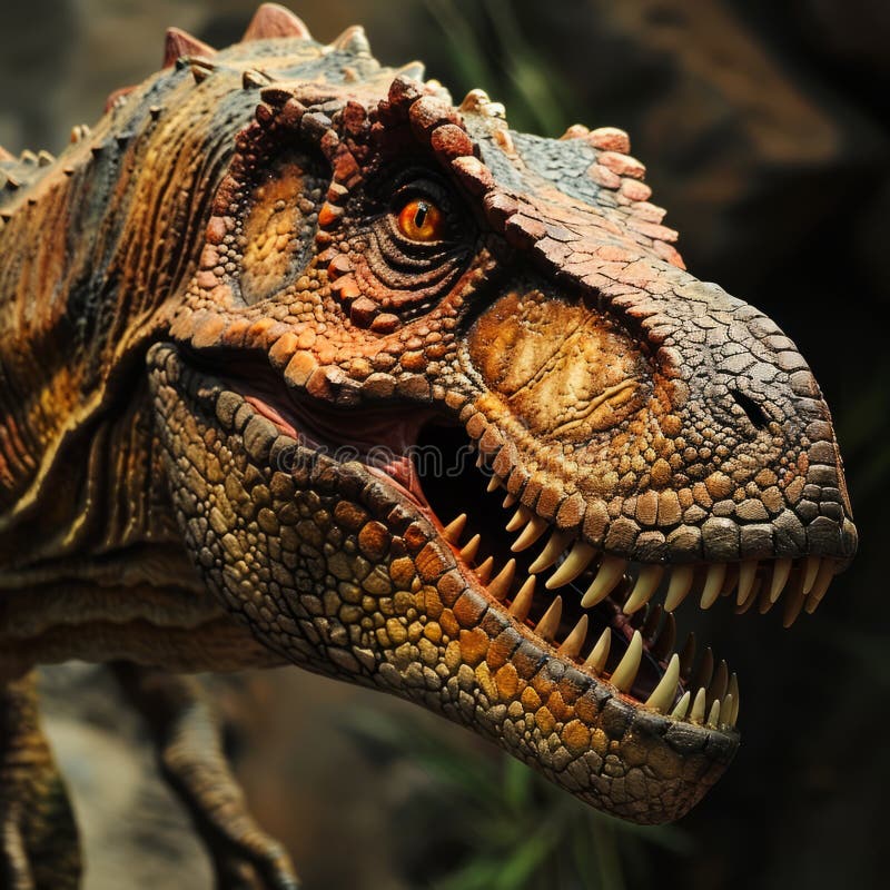 A Dinosaur with Sharp Teeth Stock Photo - Image of paleontology, head ...