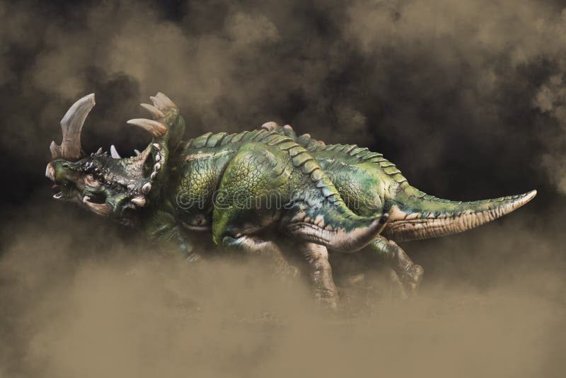 Dinosaur , Sinoceratops in the Dark Stock Photo - Image of thorn, asia ...