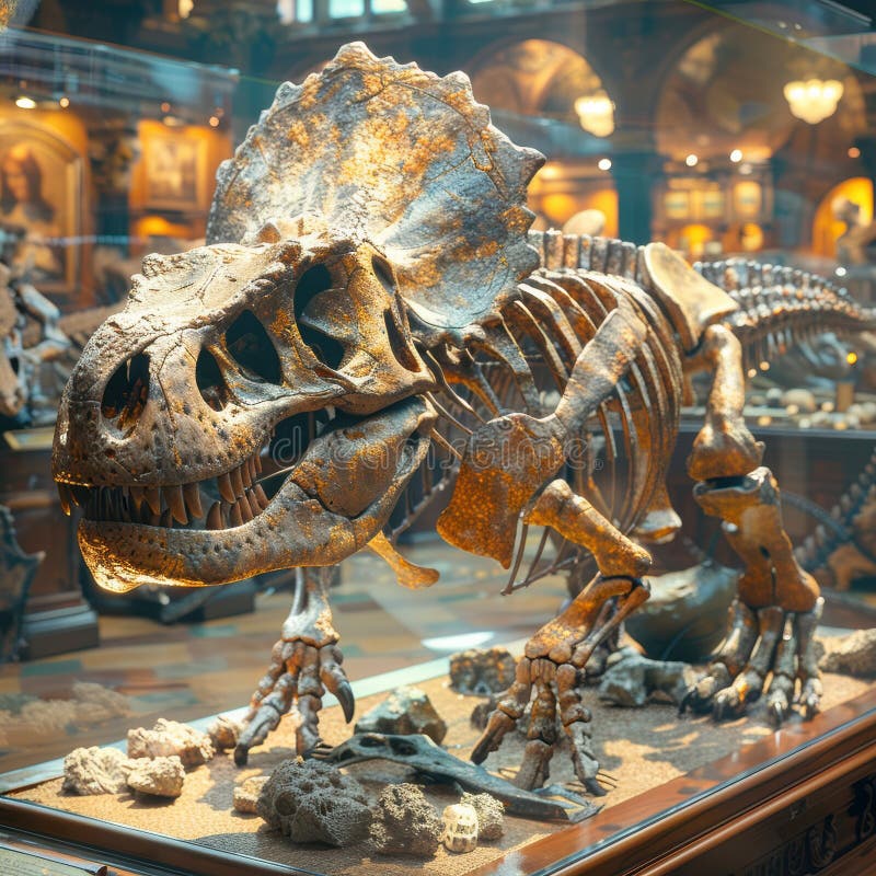 Dinosaur Skeleton Exhibit. Created by Generative Artificial ...