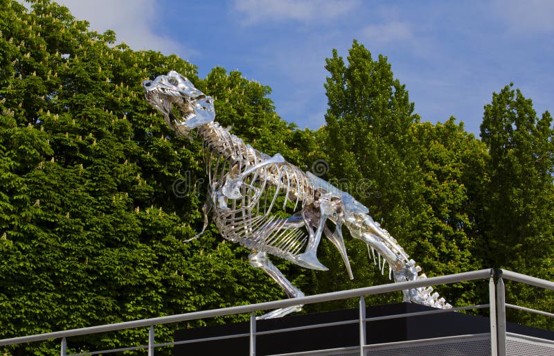Dinosaur Skeleton in Paris on the Seine Stock Image - Image of monster ...