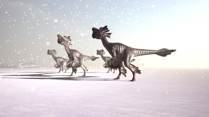 Dinosaur in the Snow. Extremely Detailed and Realistic High Resolution ...