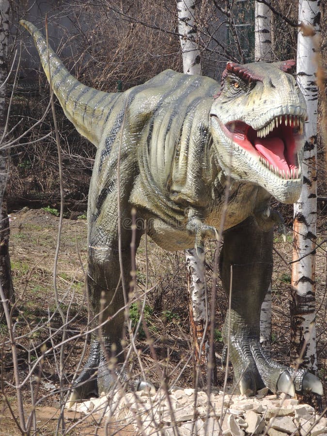 Dinosaur Standing in the Park Stock Image - Image of open, tyrannosaur ...