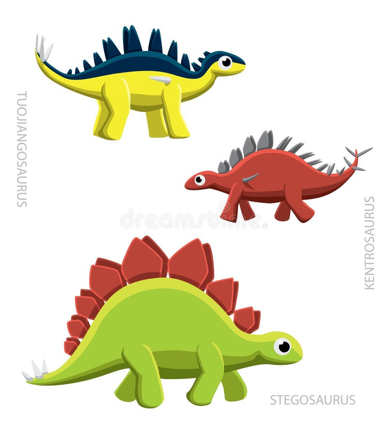 Dinosaur Kentrosaurus Cartoon Vector Illustration Stock Vector ...