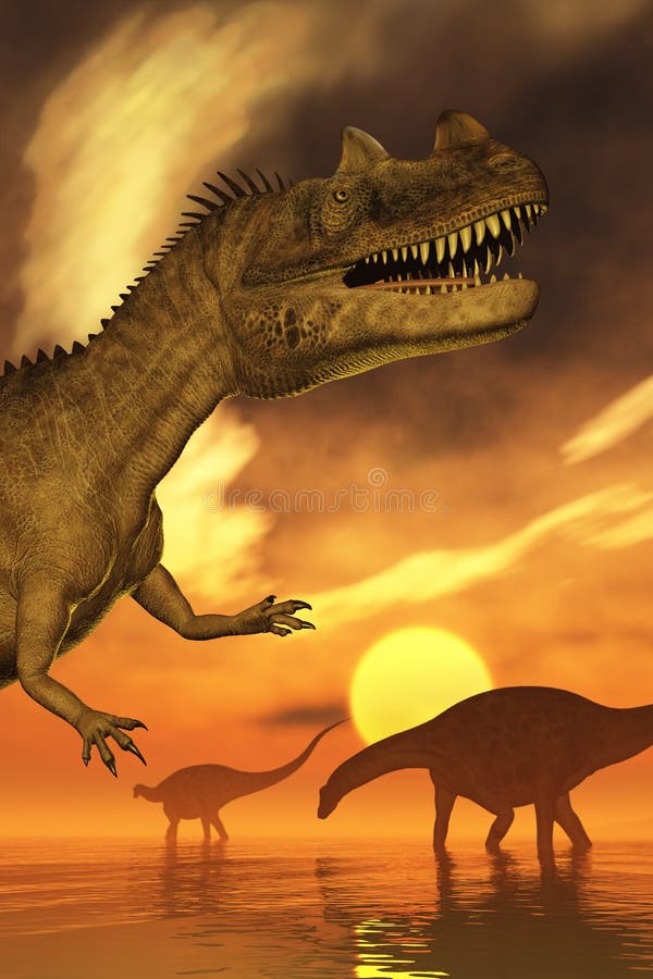Dinosaur Sunset stock illustration. Illustration of sunset - 13136210