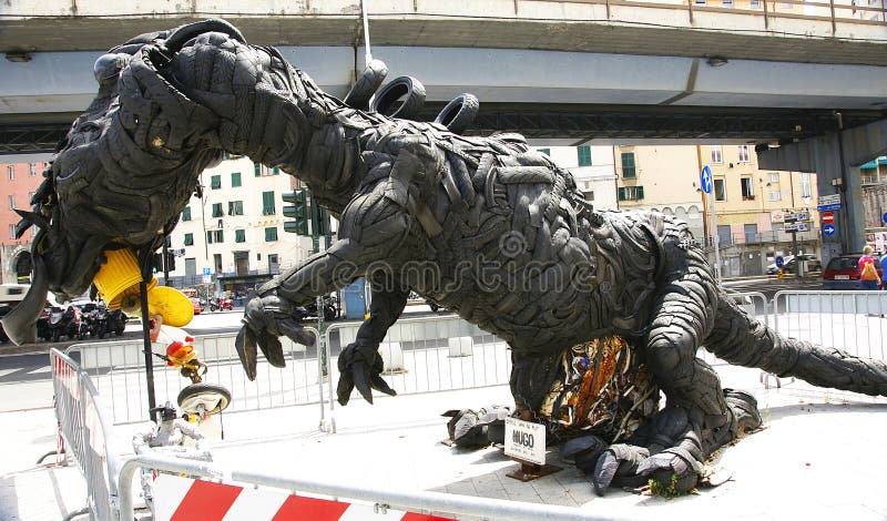 Dinosaur Tires As a Complaint To the Environment Editorial Stock Photo ...