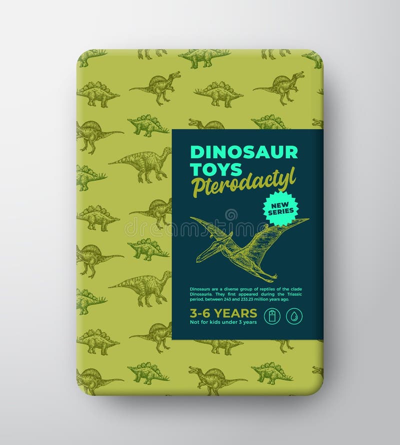 Dinosaur Toys Label Template. Abstract Vector Packaging Design Layout ...