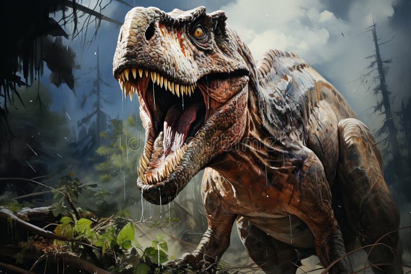 Tyrannosaurus Rex in the Forest 3d Render Illustration Generative AI ...