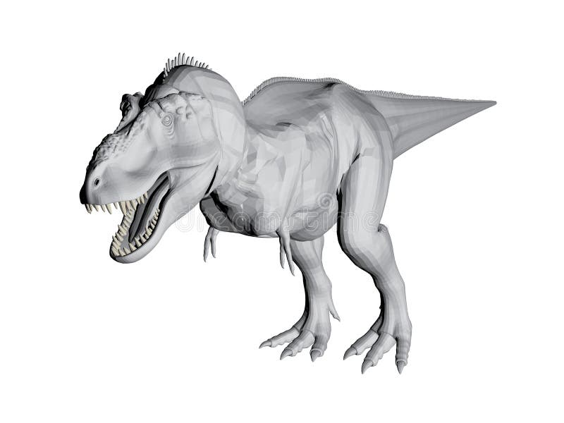 Contour of a Dinosaur Skeleton. Isometric View Stock Vector ...