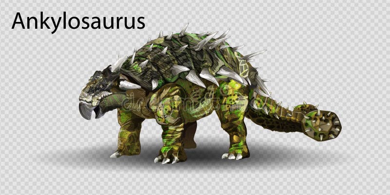 Vector Realistic Ankylosaurus Dinosaur of Jurassic Period, Prehistoric ...