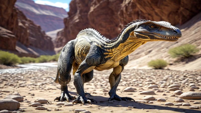 Dinosaur Walking in the Desert Stock Footage - Video of teeth, jurassic ...